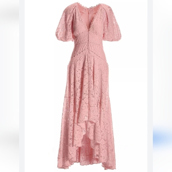 Boston Proper | Dresses | Boston Proper Puff Sleeve Lace High Low Dress ...